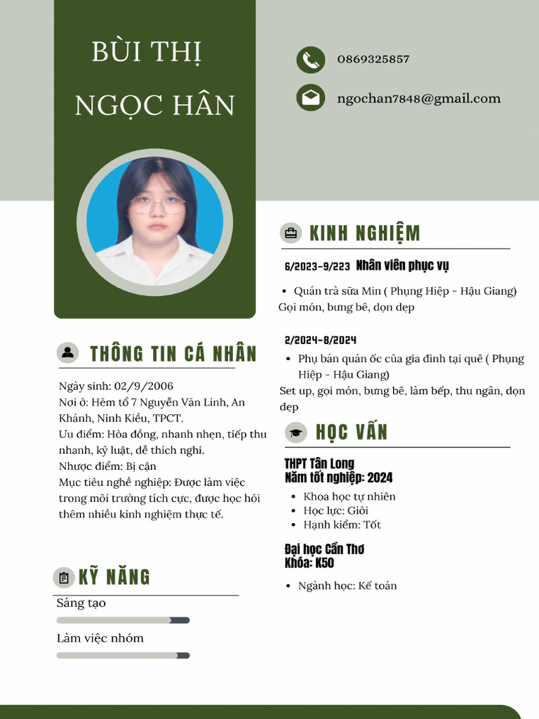 CV Bùi Thị Ngọc Hân | PDF