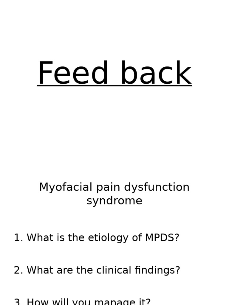 Feed back of MPDS | PDF