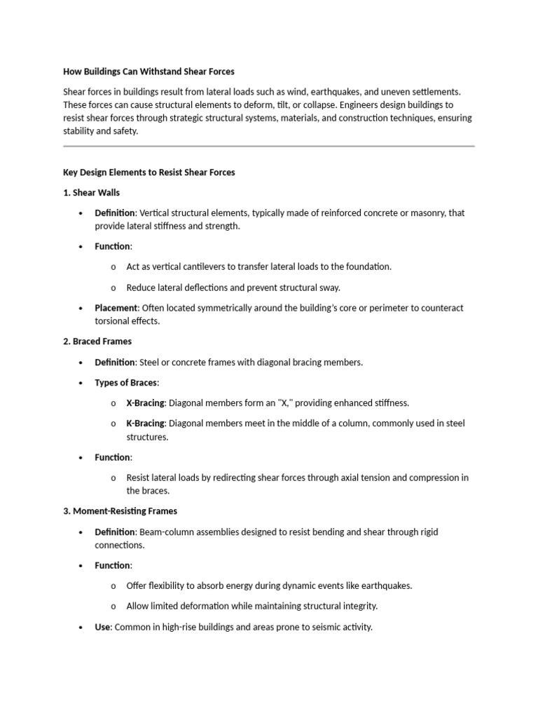 How Buildings Can Withstand Shear Forces | PDF | Structural Engineering ...