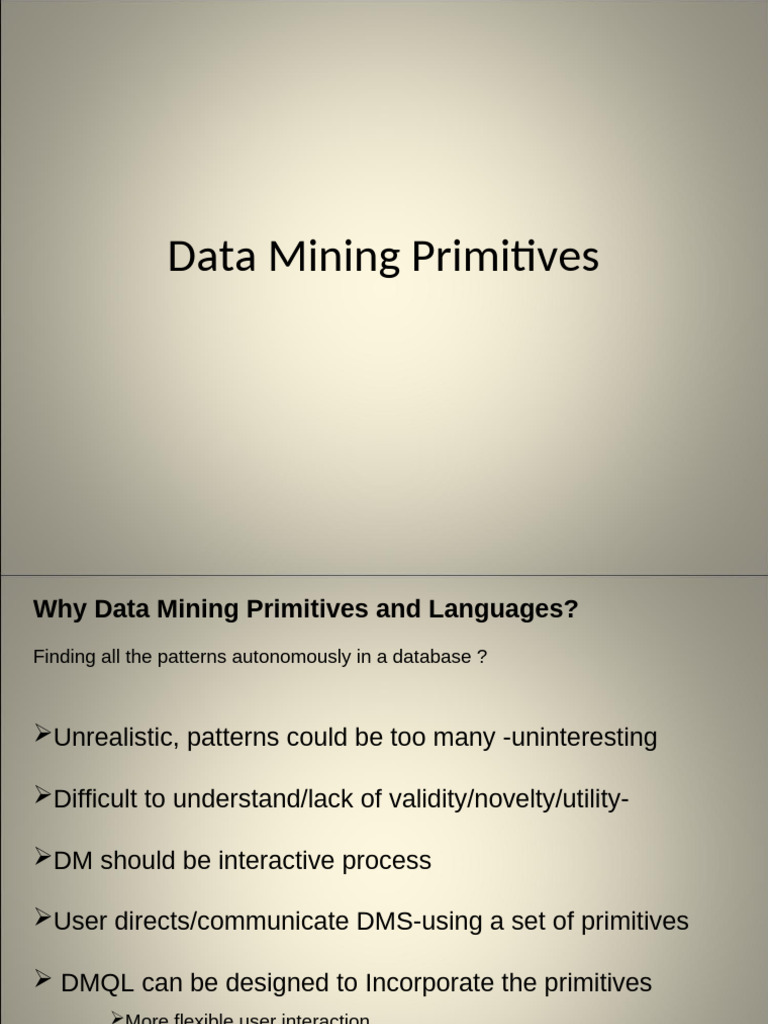 Data Mining Primitives and Queries | PDF | Data | Data Mining