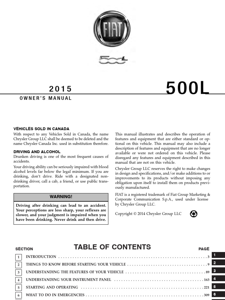 2015 Fiat 500l 25 | PDF | Seat Belt | Airbag