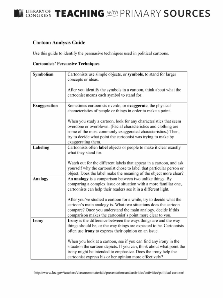 Political Cartoon Analysis Guide-For Mauldin Activity | PDF