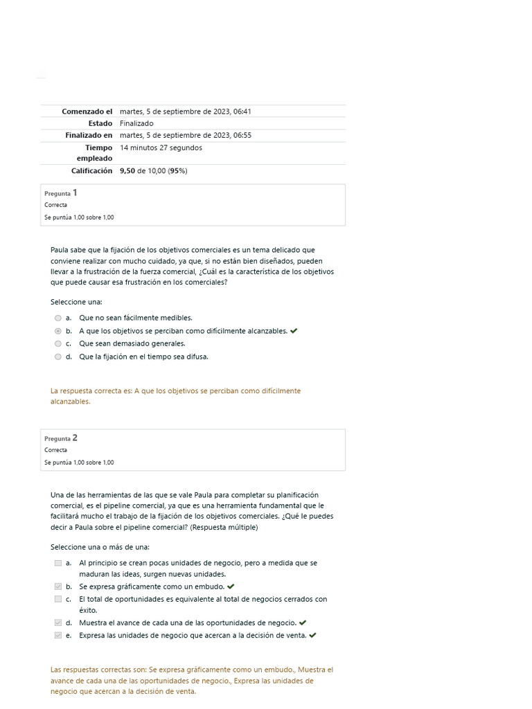 HERRAMIENTAS GESTIÓN COMERCIAL E1 - Examen 1_ Revisión del intento | PDF | Investigación ...