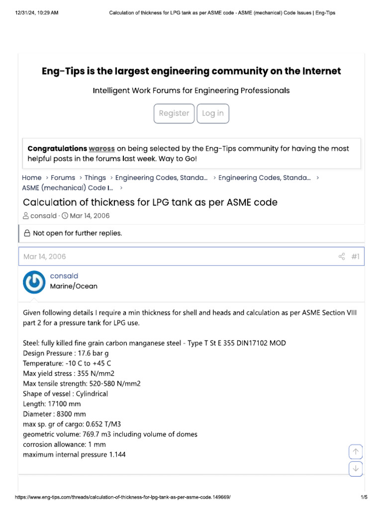 Eng-Tips Is The Largest Engineering Community On The Internet1 | PDF