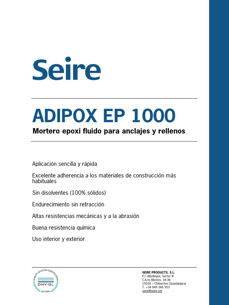 Adipox Ep 1000 2023 | PDF | Hormigón | Epoxy