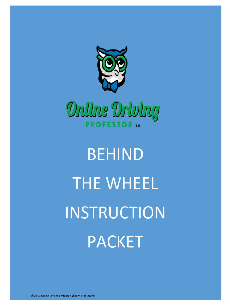 Texas Parent-Taught Behind-The-Wheel Driver Instruction Packet | PDF ...