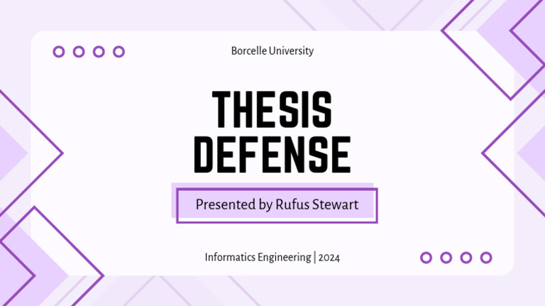 Purple Geometric Thesis Defense Presentation | PDF