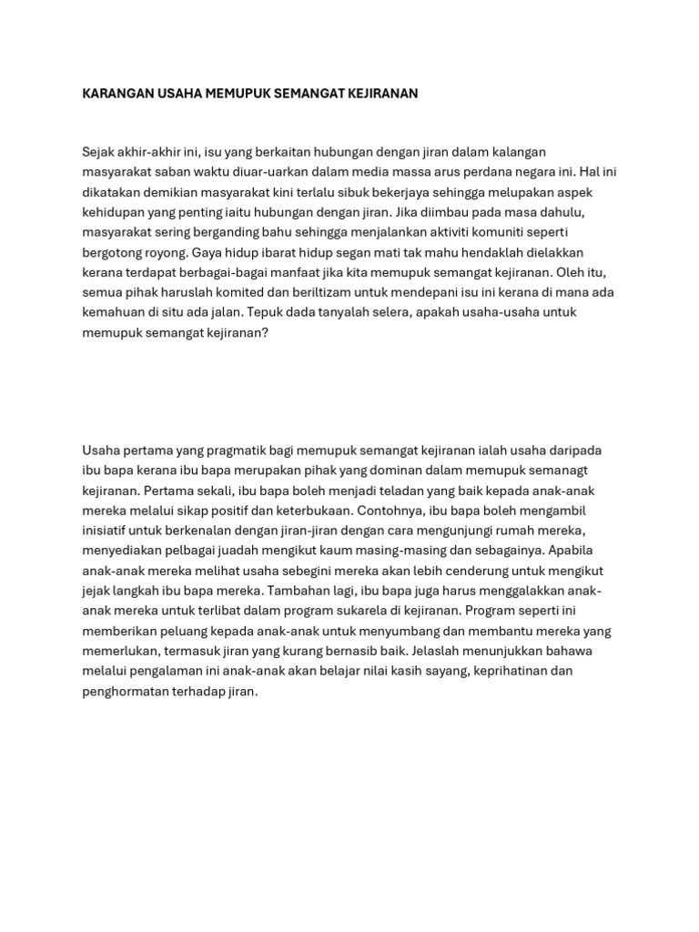 Prakarsa Memupuk Semangat Kejiranan | PDF