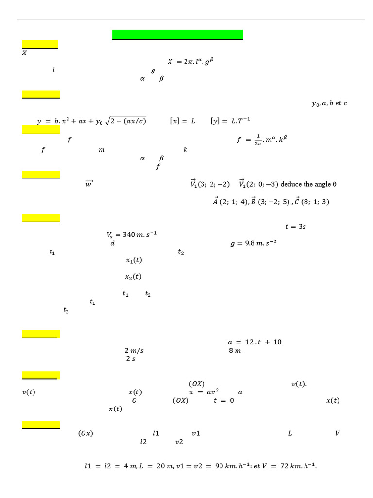 Serie 1 - Individual Activity 2025 EN Phy Cinematique | PDF | Acceleration | Mechanics