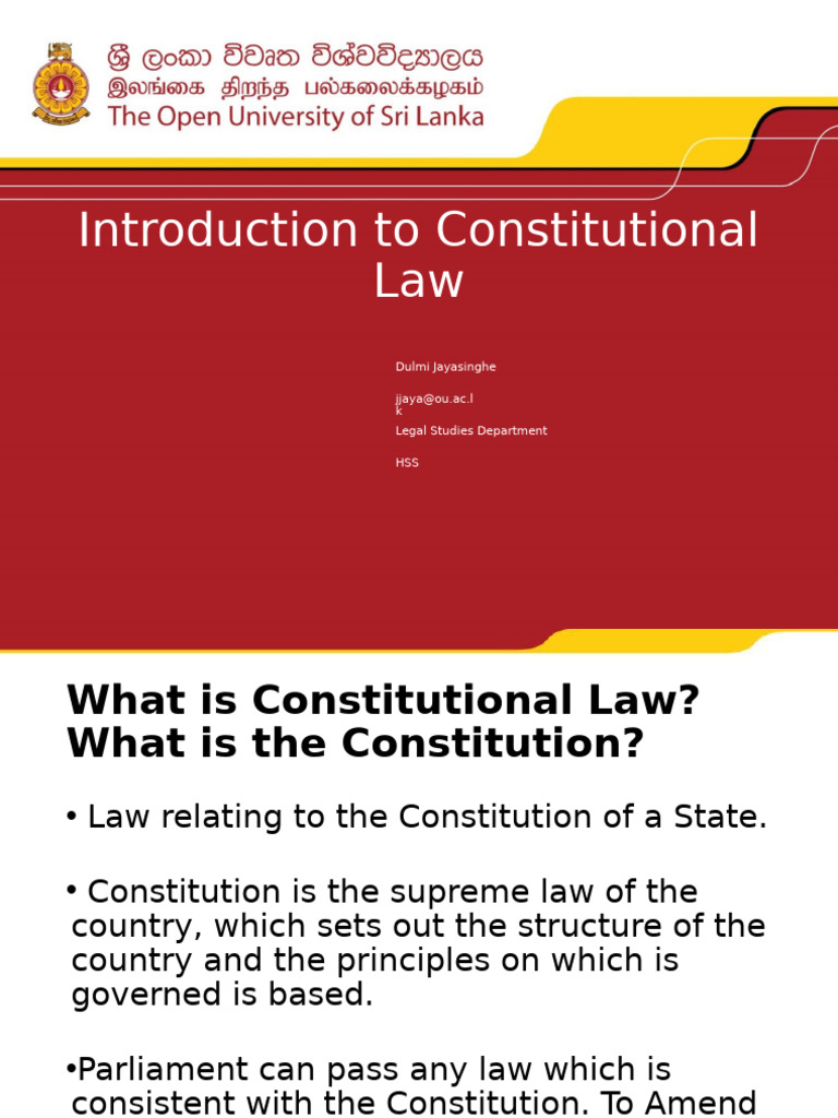Introduction To Constitutional Law | PDF