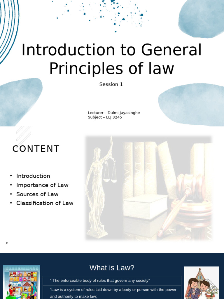 Introduction To General Principles of Law | PDF | Precedent | Sources ...