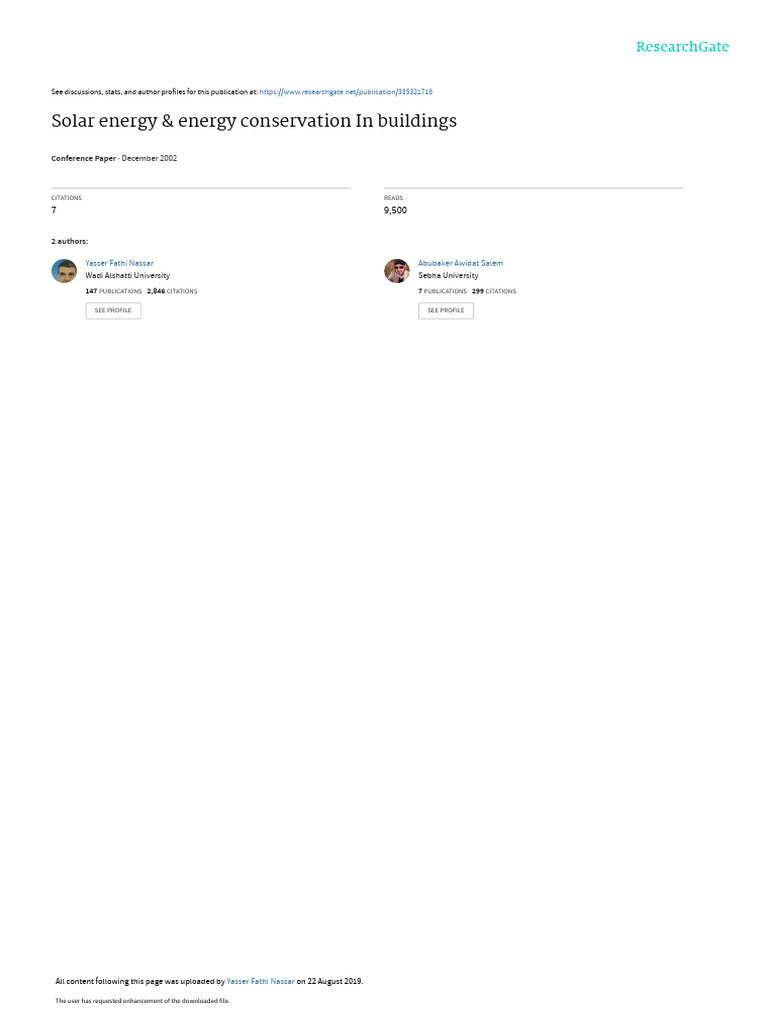 Solar Energy Energy Conservation | PDF | Photovoltaic System ...