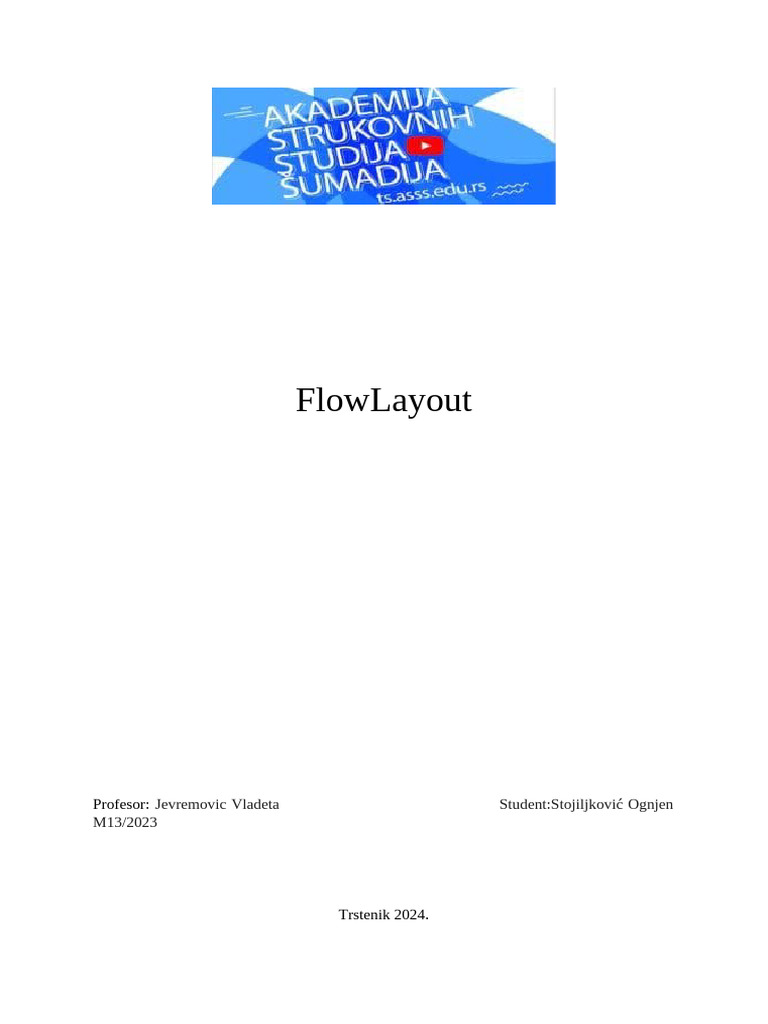 Seminarski Rad FlowLayout | PDF