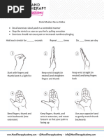 ROM Exercises For Hand and Wrist Patient Handout | PDF | Hand | Thumb