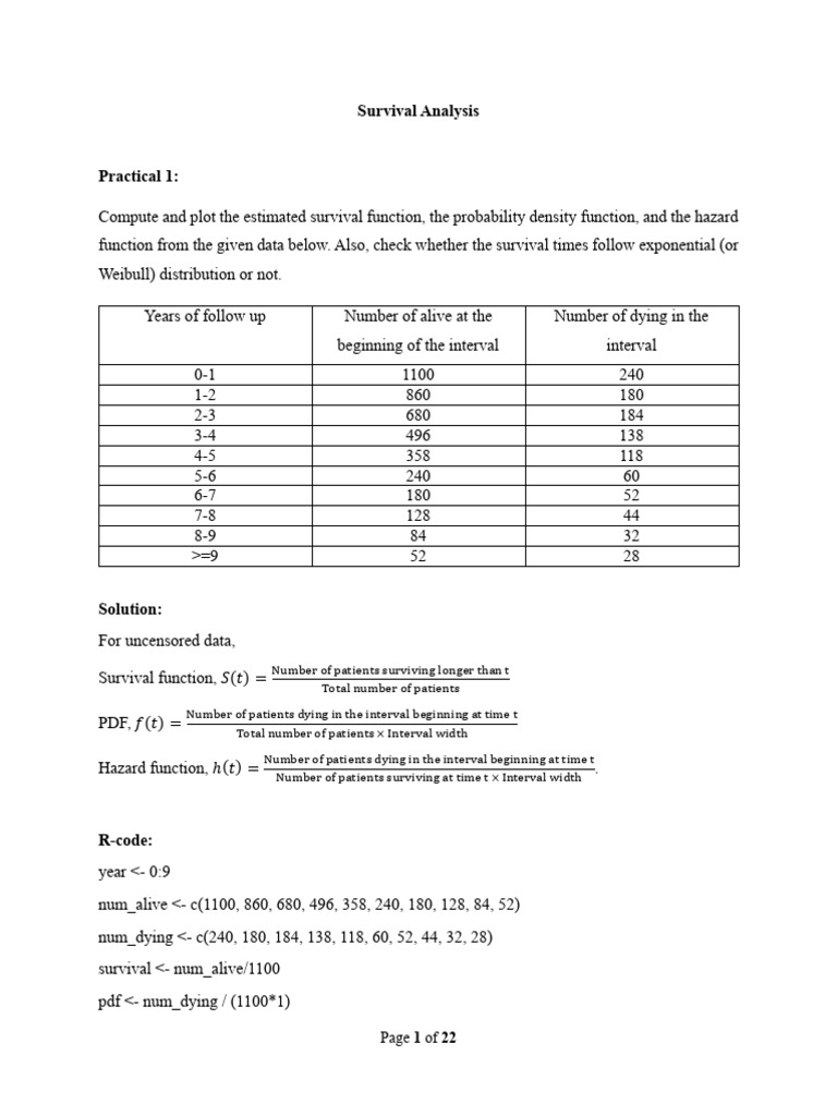 Survival Analysis: Functions & Distributions | PDF | Probability Theory ...