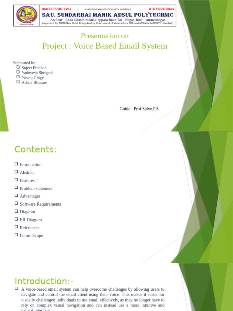 Voice-Based Email System Overview | PDF | Visual Impairment | World ...