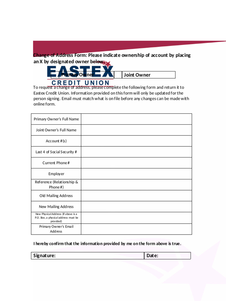 Change of Address Form 2023-1 | PDF