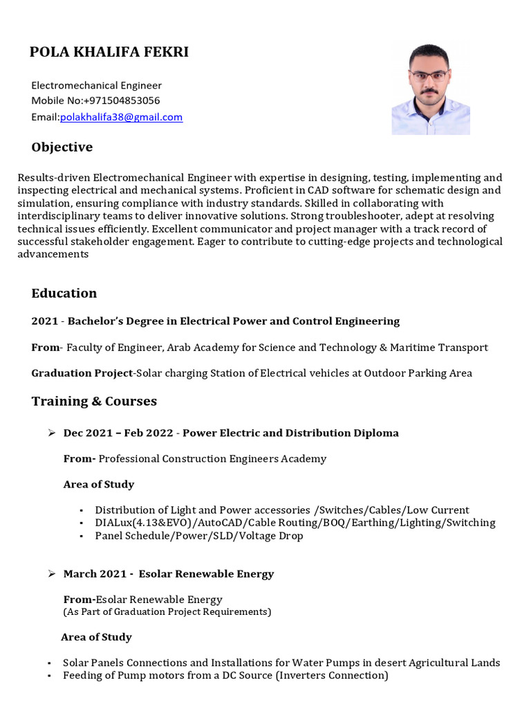 Eng.Pola Khalifa CV | PDF | Engineering | Dubai