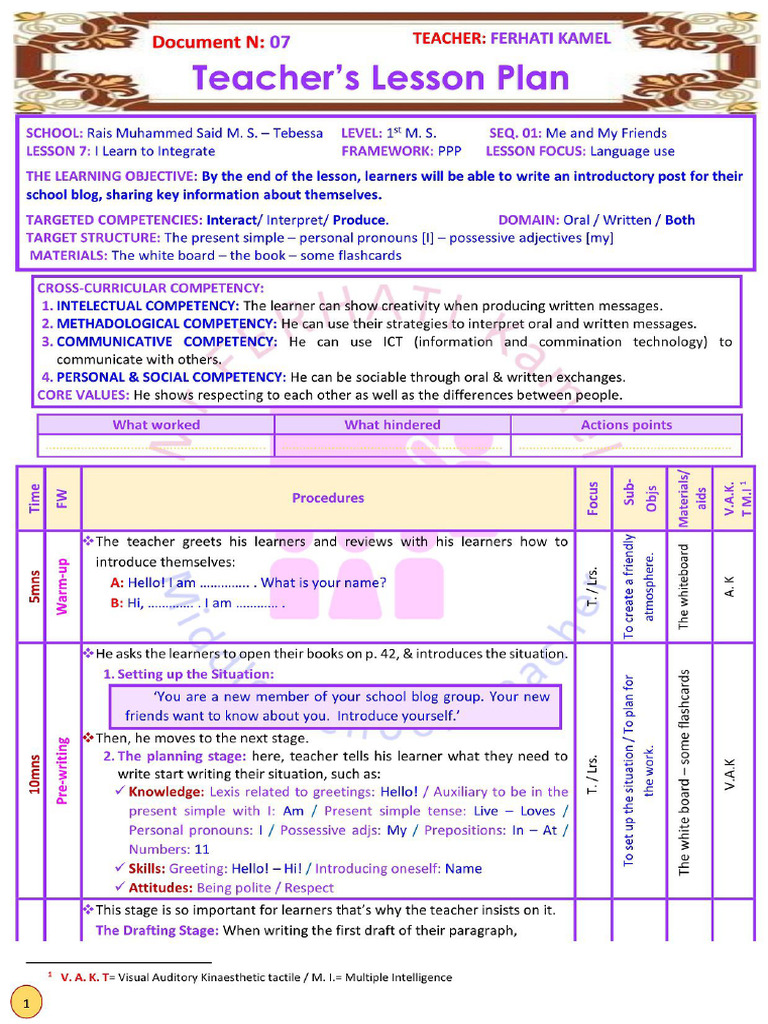 1st M. S., Seq. 1, Lesson 7, Ver. 4, 24-25 - For Telegram | PDF