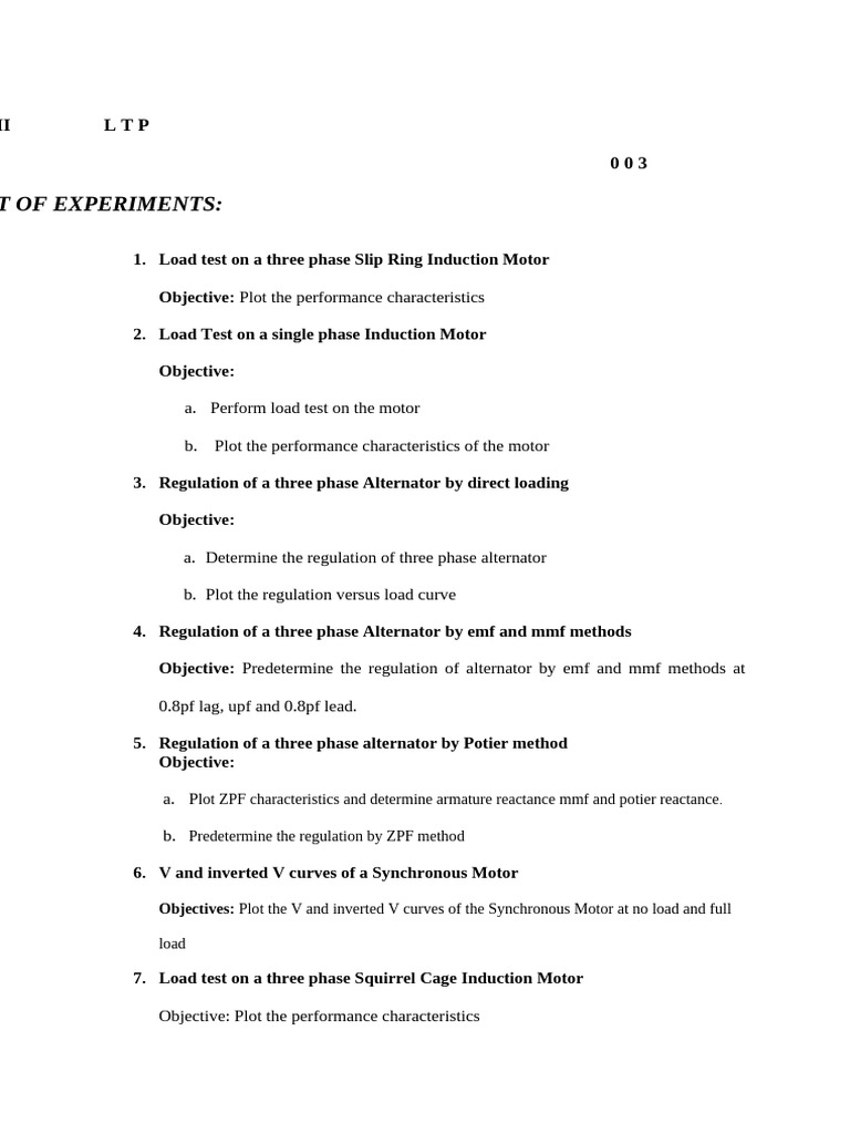 EM 2 LAB CYCLE | PDF | Electric Motor | Manufactured Goods