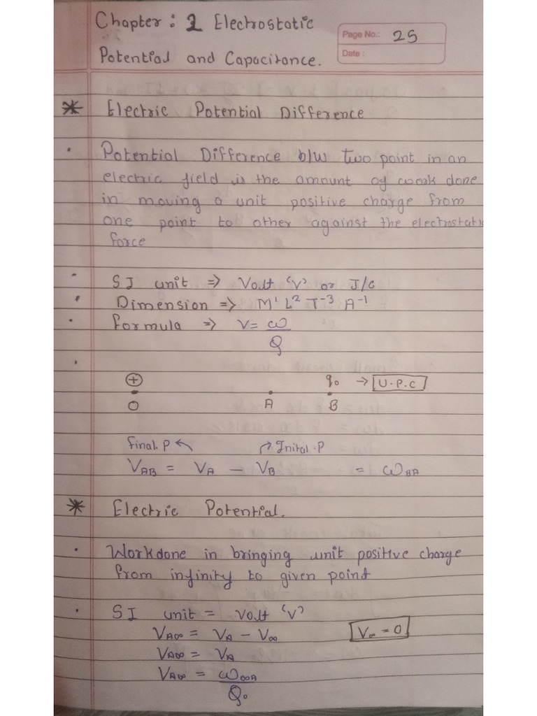 Chapter 2 Electrostatic Potential and Capacitance | PDF