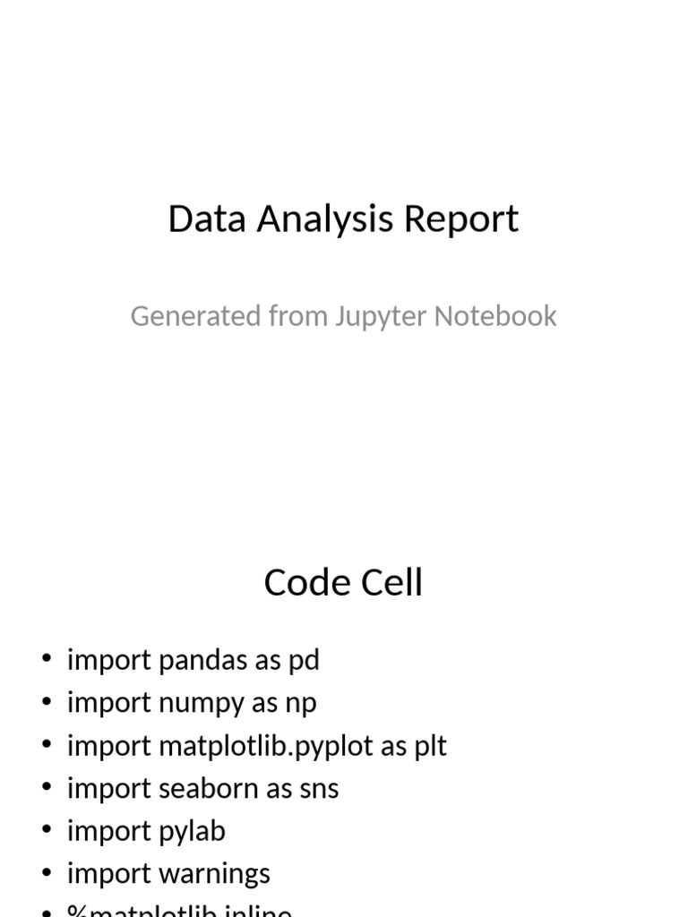 Data Analysis Report | PDF