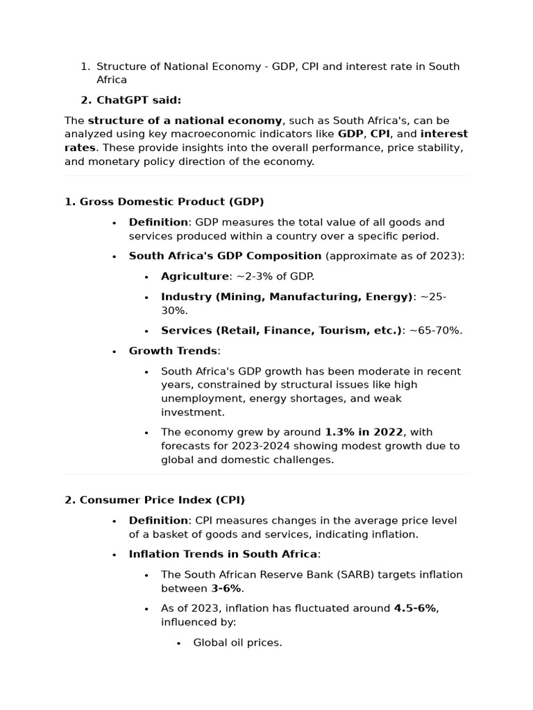 Structure of National Economy | PDF | Inflation | Gross Domestic Product