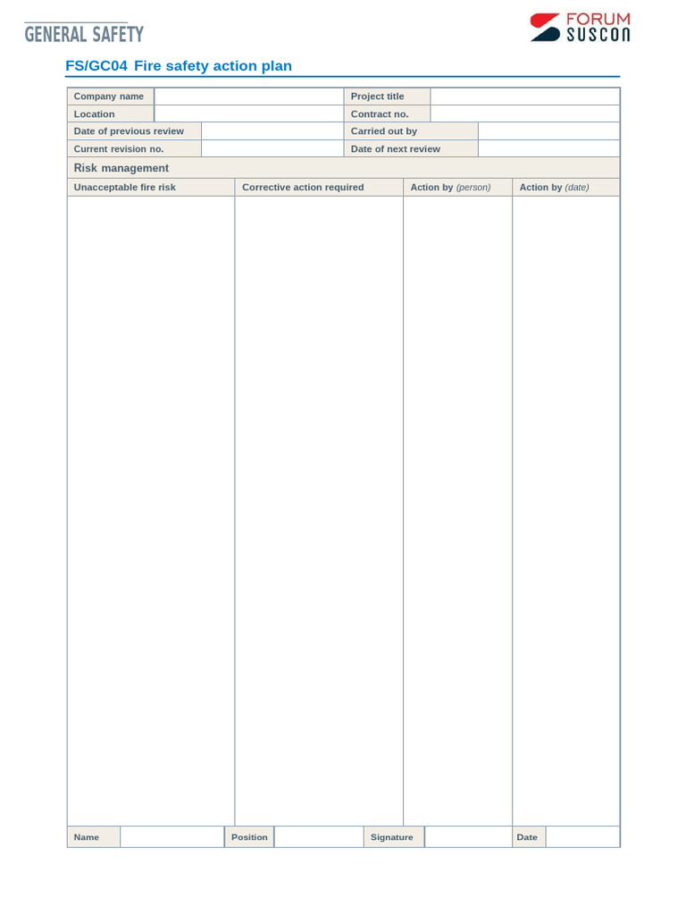FS-GC04 Fire Action Plan | PDF