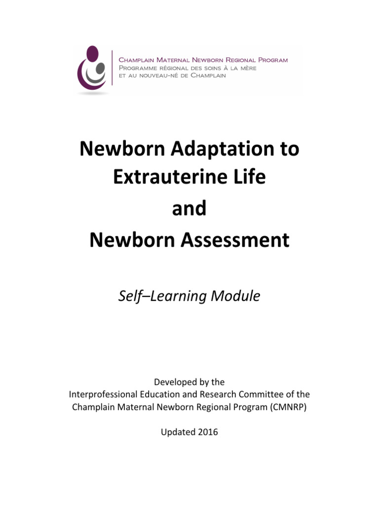 Newborn Adaptation Assessment SLM Updated 2016 FINAL | PDF | Medical ...