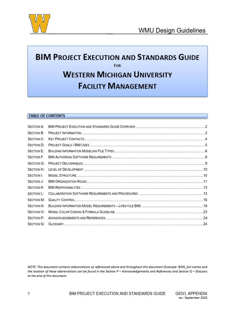 WMU Guidelines_GEN'L APPX_BIM Project Execution and Stds Guide__2020 09 | PDF | Building ...