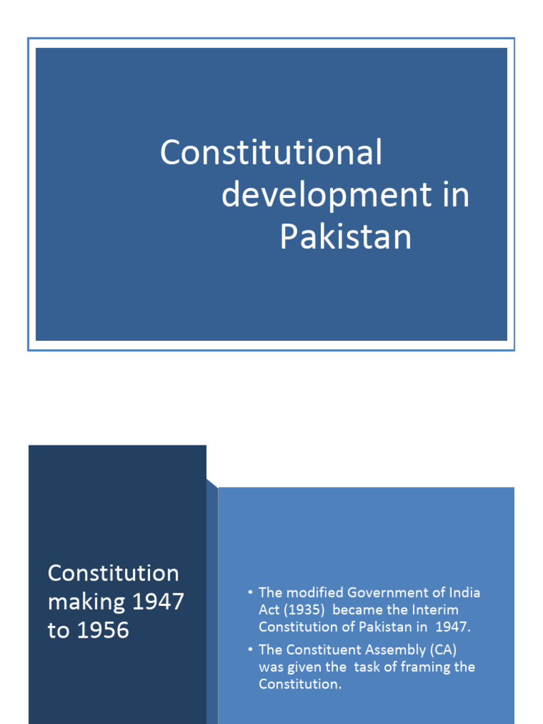 Constitutional Development in Pakistan 1947-1956 | PDF | Parliament Of ...