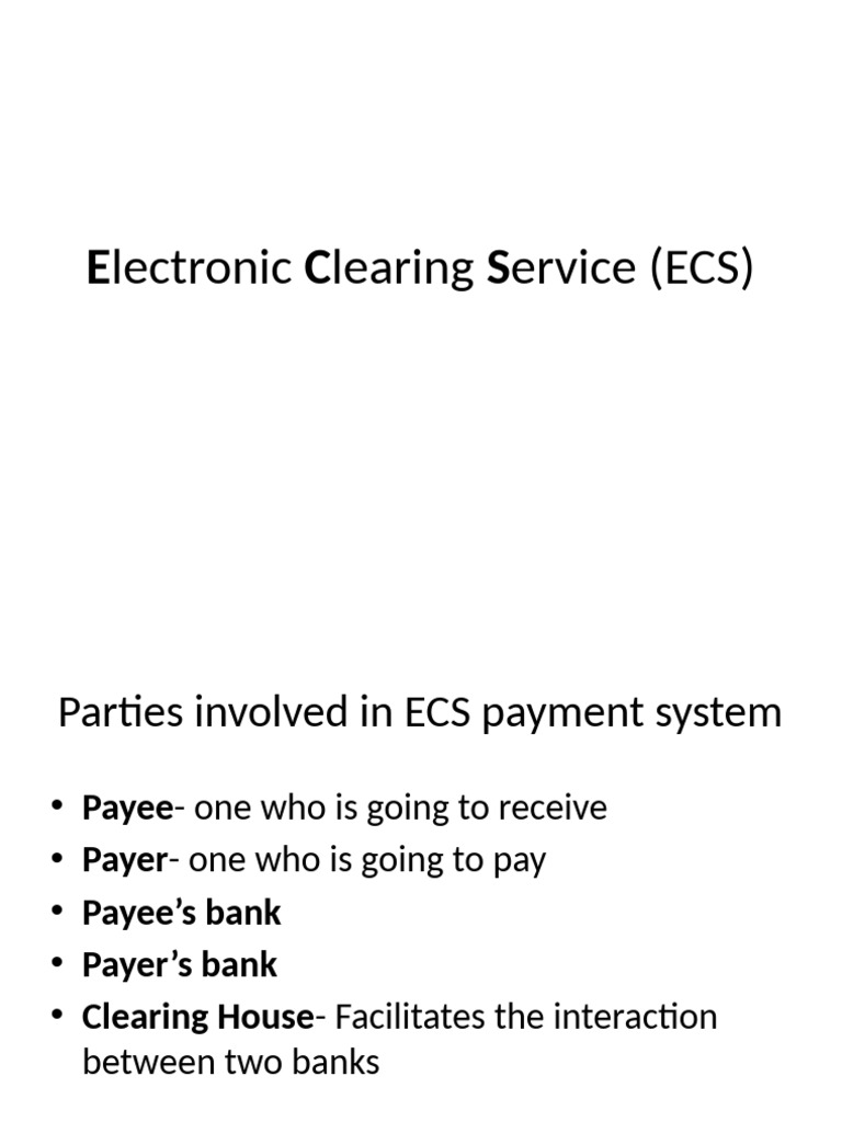 Electronic Clearing Services | PDF
