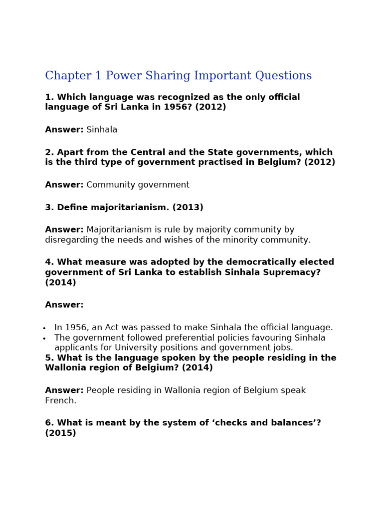 Civics Important Questions | PDF | Caste | Government