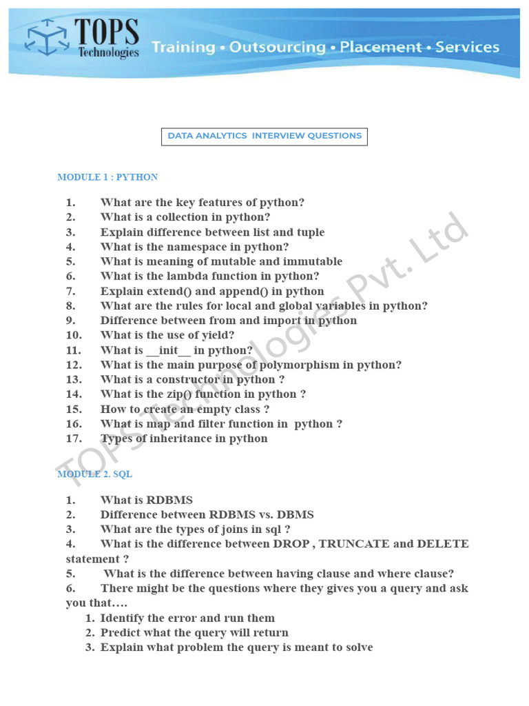 Python, SQL, Excel, and Data Science FAQs | PDF | Machine Learning ...