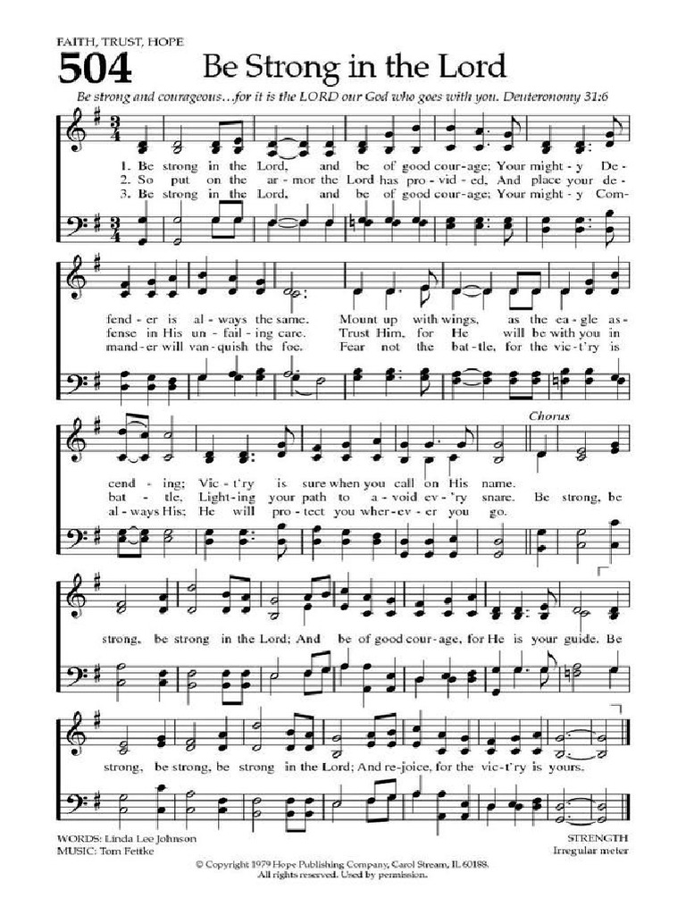 Be Strong in The Lord - Score | PDF