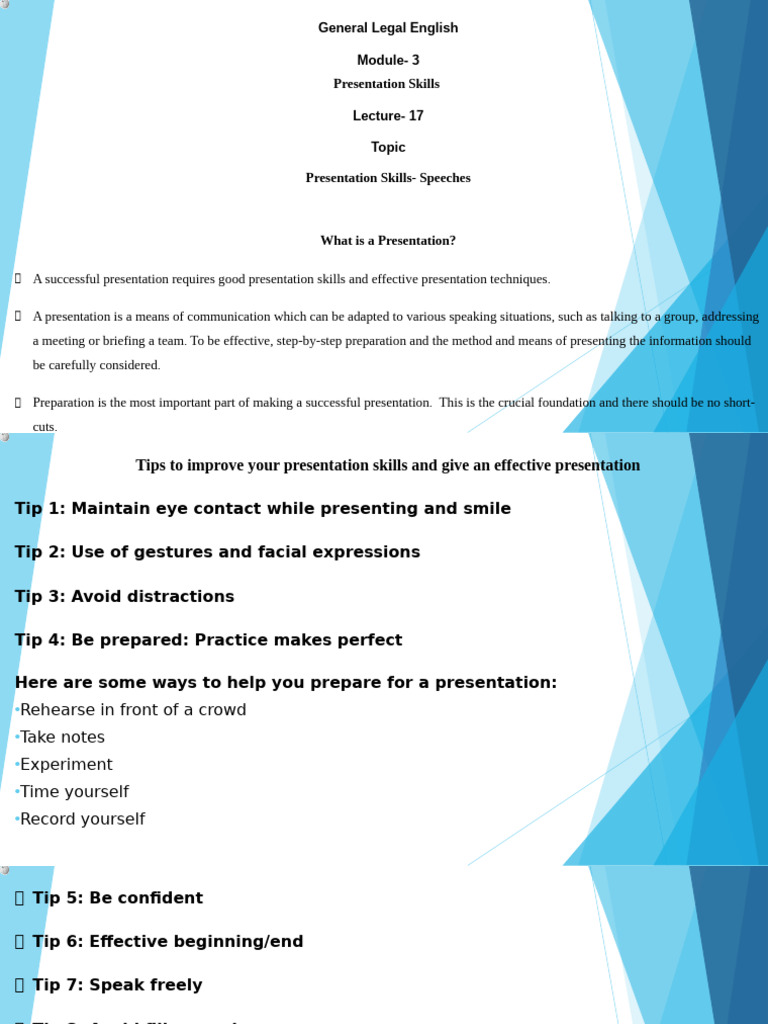 17 - Presentation Skills - Speeches | PDF