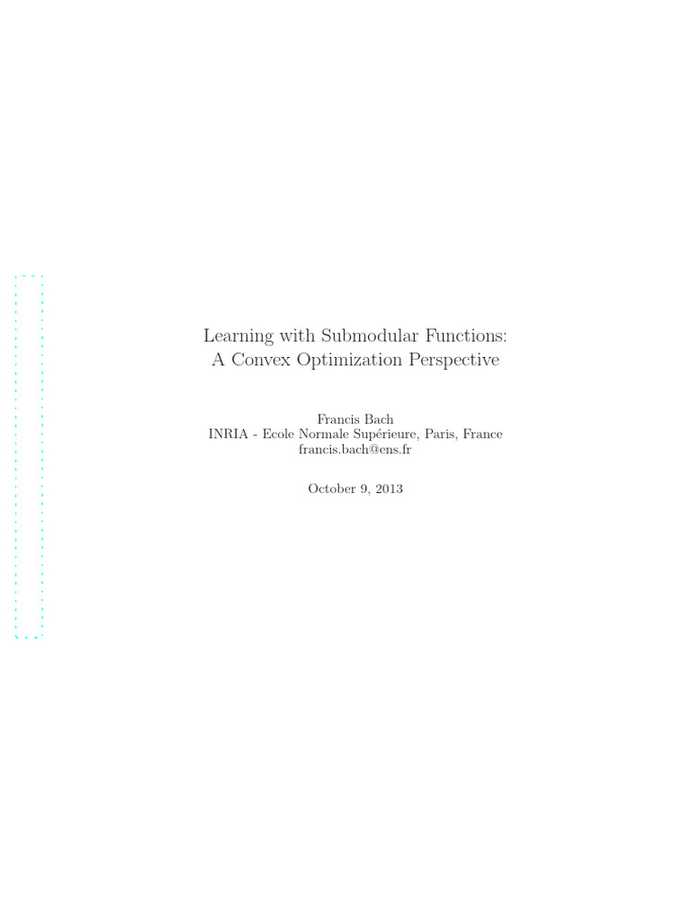 Convex Optimization Fracis Bach | PDF | Mathematical Optimization ...