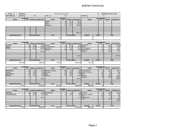 Asteko Fitxa Burtsa - Hoja1 | PDF