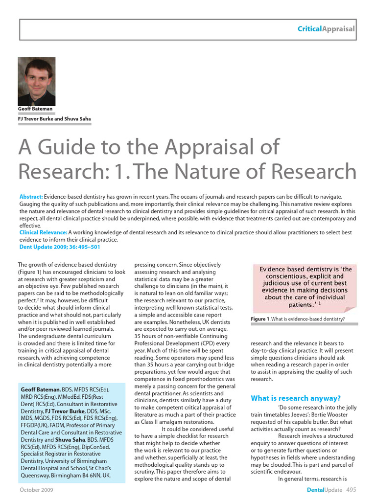 2009 - A Guide To The Appraisal of Research, 1. The Nature of Research ...