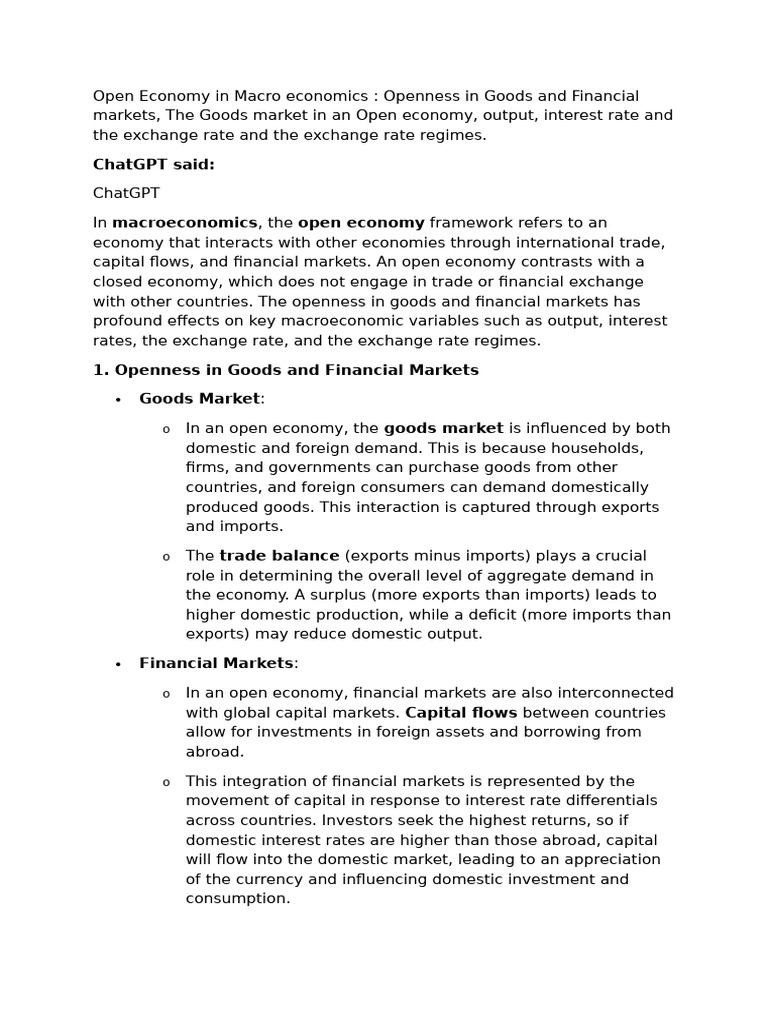 Open Economy in Macro Economics | PDF | Exchange Rate | Currency ...