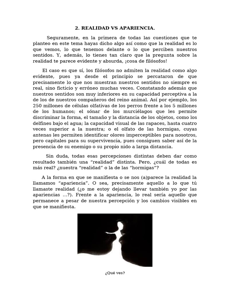 2. Realidad vs Apariencia. | PDF