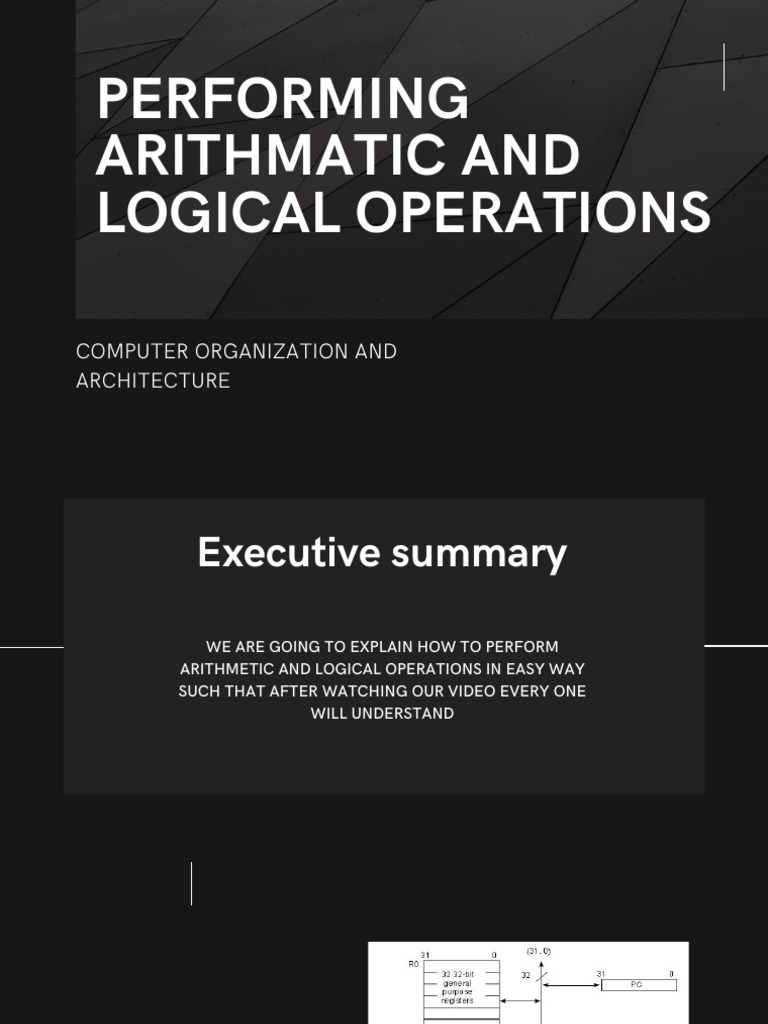 Performing Arithmetic and Logical Operations (COAA) | PDF