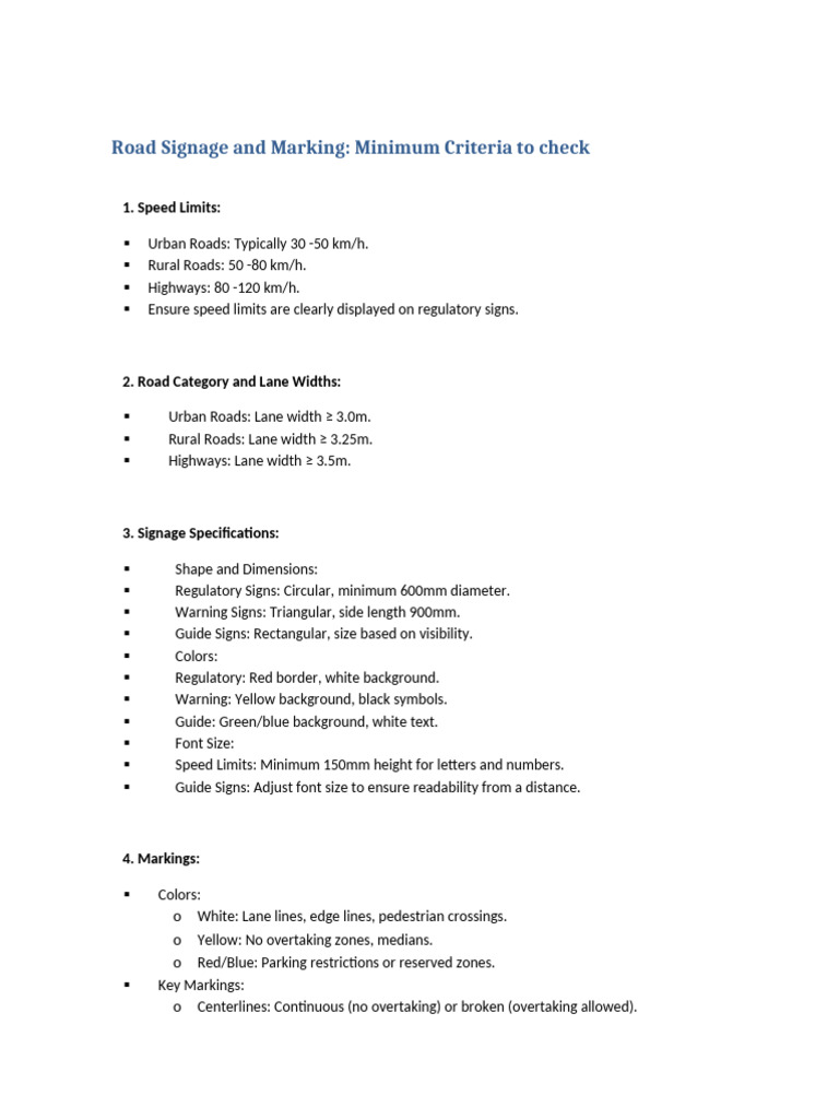 Road Signage & Marking Standards | PDF | Intersection (Road) | Lane