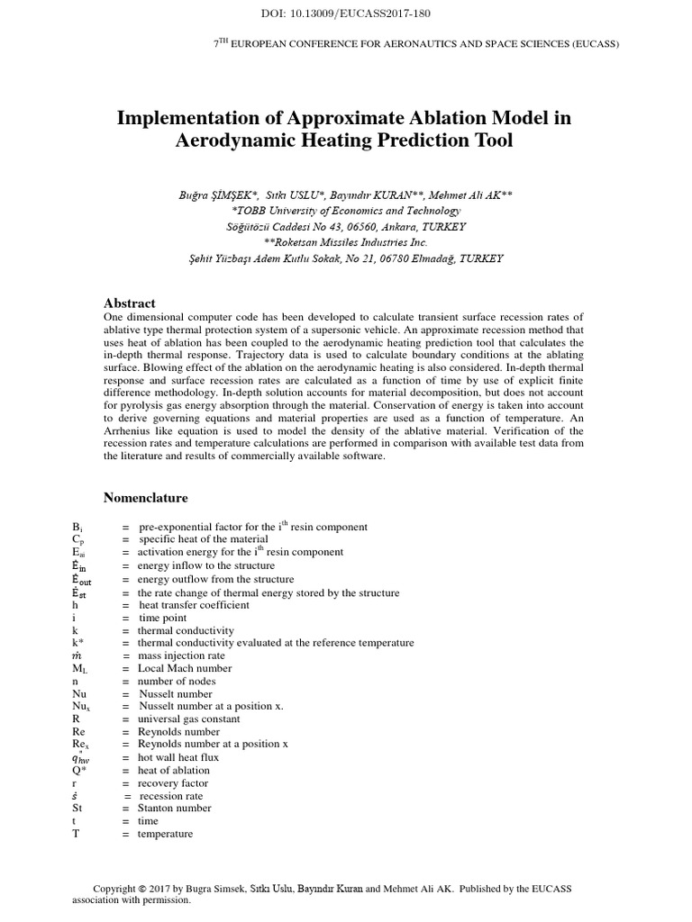 Implementation of Approximate Ablation M | PDF | Boundary Layer ...