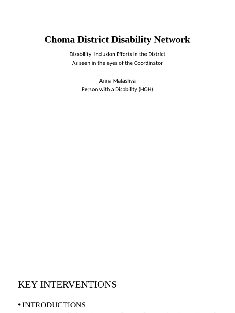 Choma District Disability Network Reprt To Zafod. CBM | PDF