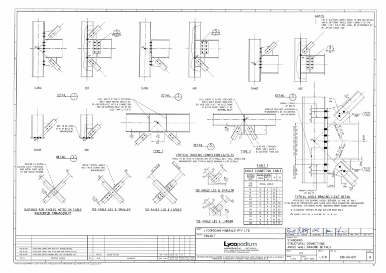 Lyco-000-Sd-007 - 0-Structural Connections - Angle Wall Bracing Details ...