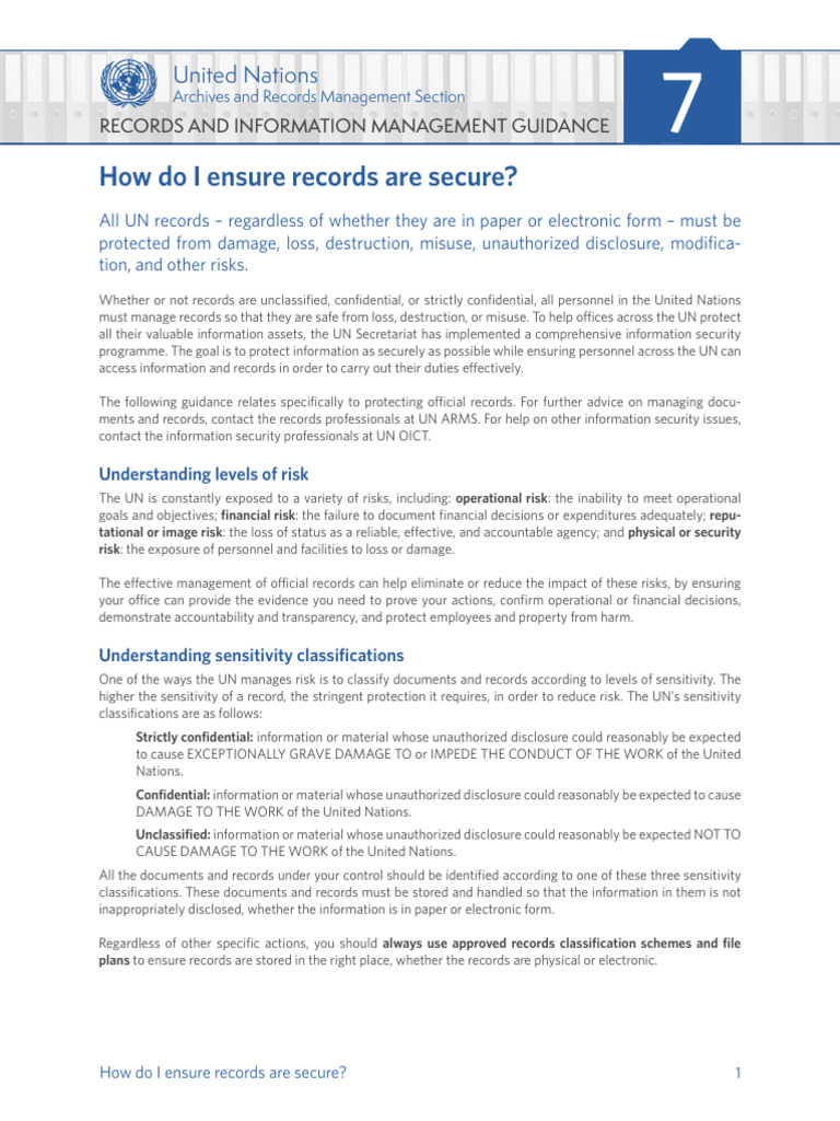 Guidance Secure Records | PDF | Classified Information | Records Management