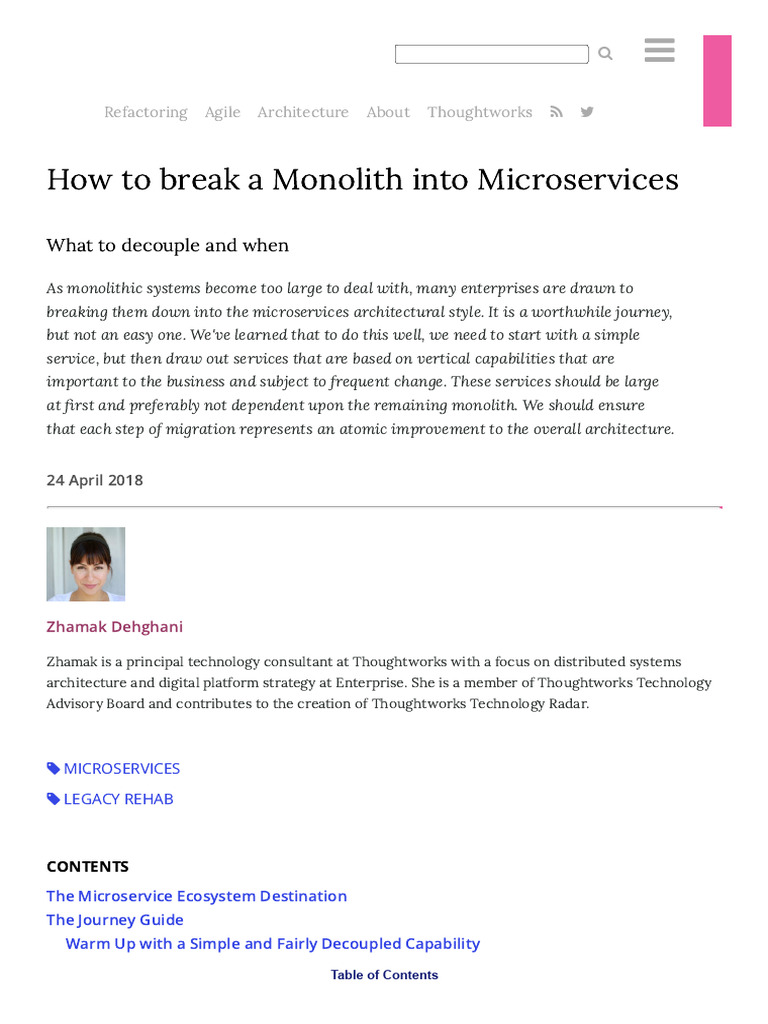 How To Break A Monolith Into Microservices Pdf Computer Programming