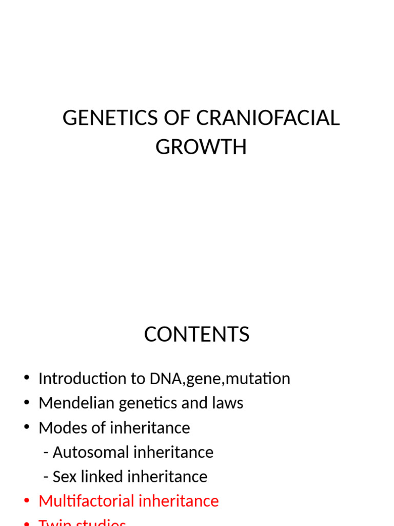 Genetics of Craniofacial Growth | PDF