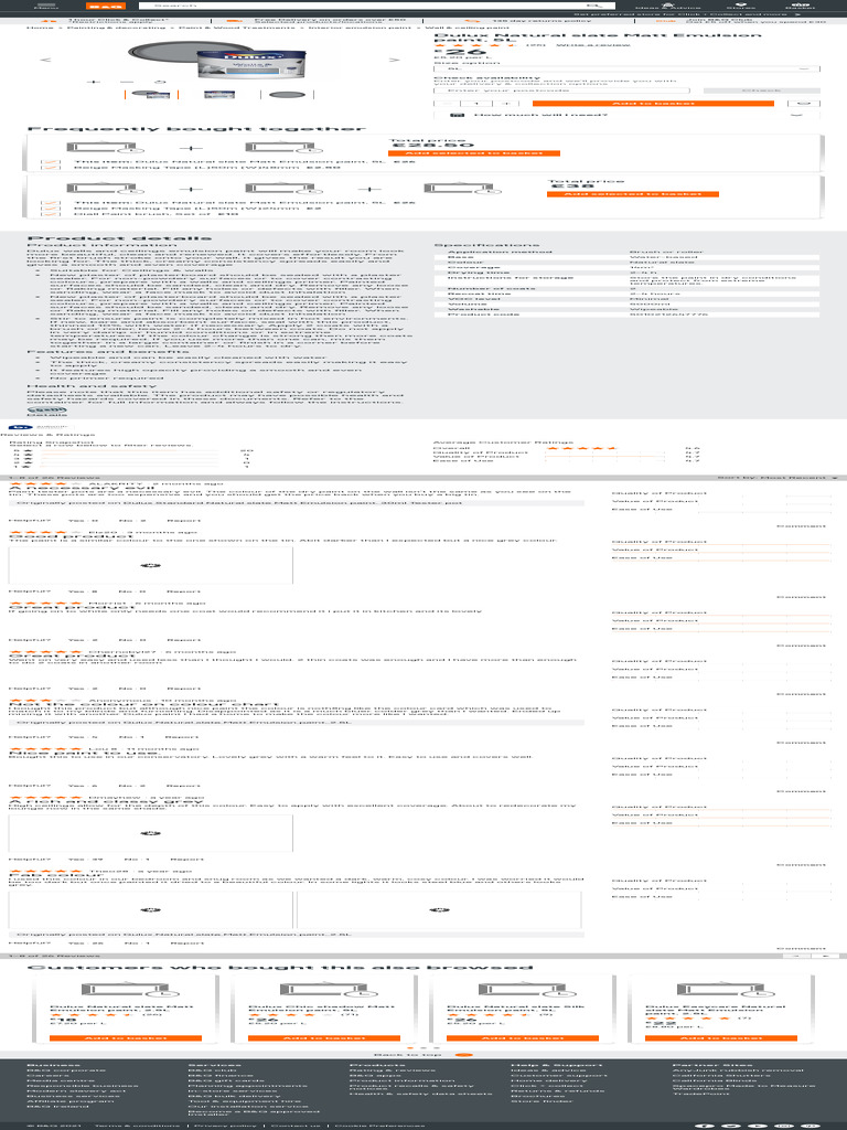 Dulux Natural Slate Matt Emulsion Paint, 5L DIY at B&Q | PDF